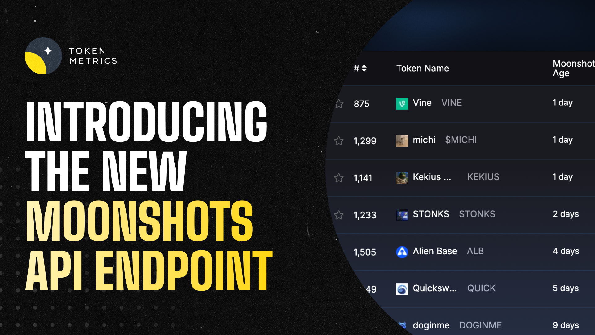 Moonshots API: Programmatic Access to AI‑Picked, High‑Potential Crypto Tokens